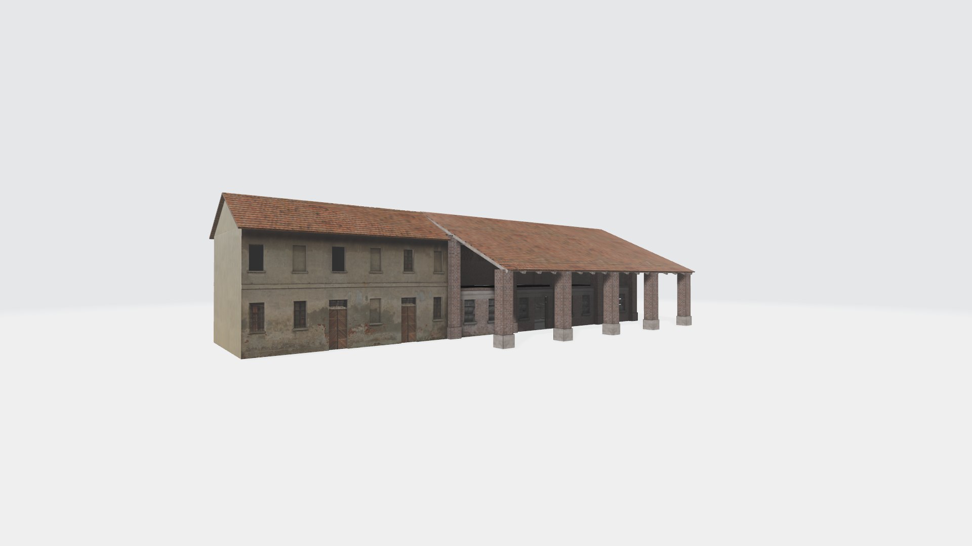 3D Italian old barn italian cascina model - TurboSquid 2171289