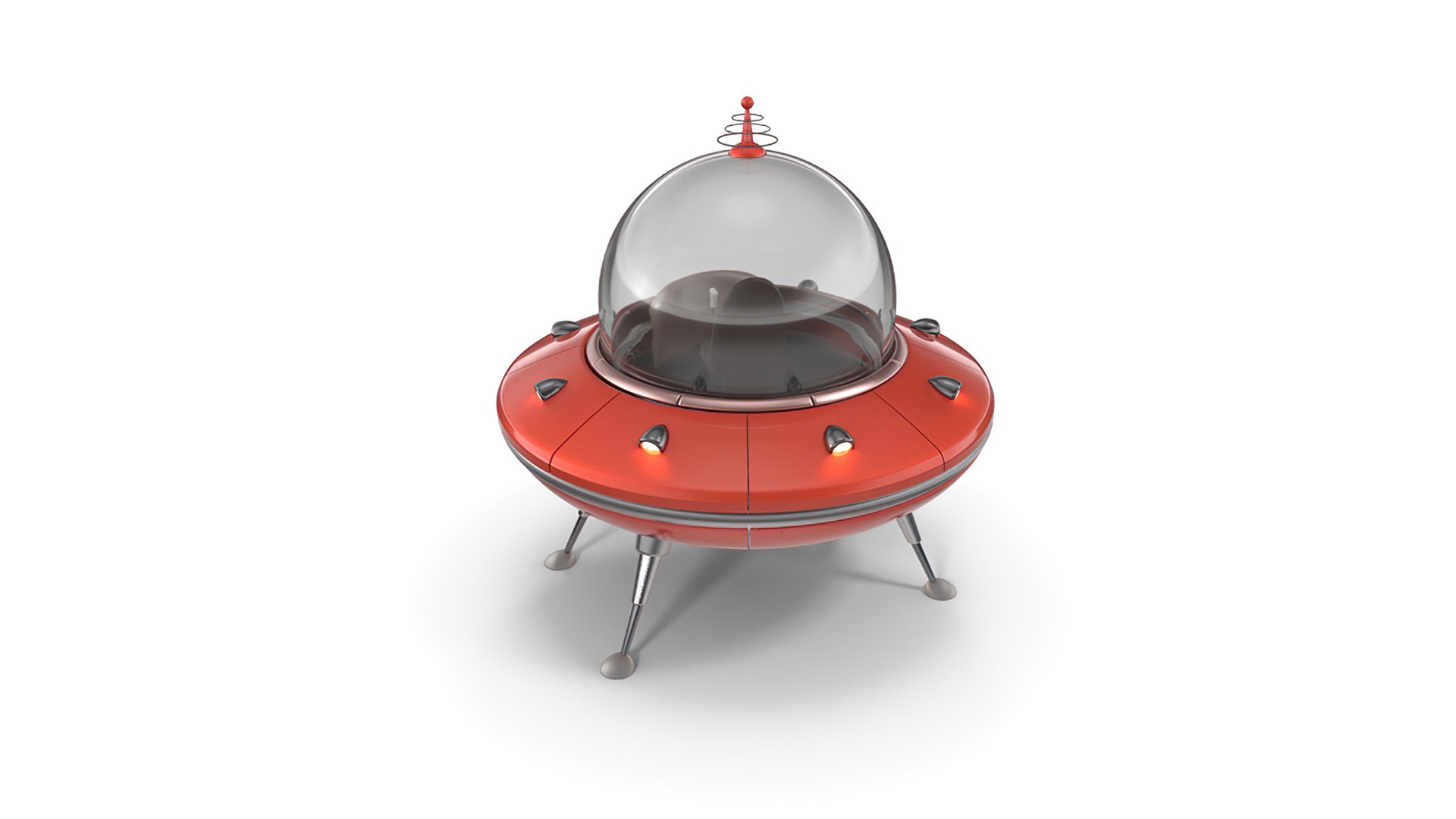 Cartoon Retro UFO 3D Model - TurboSquid 2081700