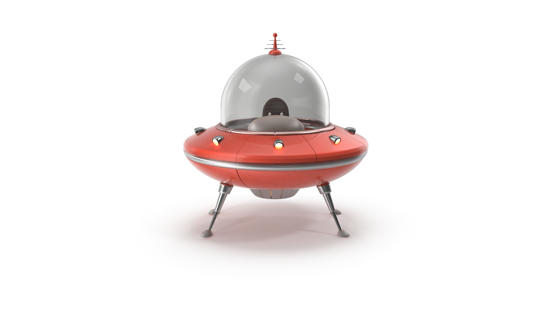 Cartoon Retro UFO 3D model - TurboSquid 2081700