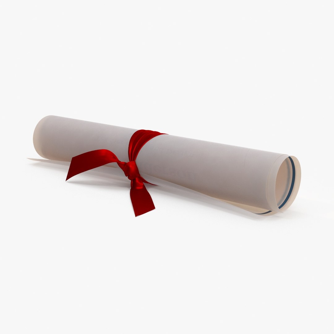 Diploma Scroll 3d Model