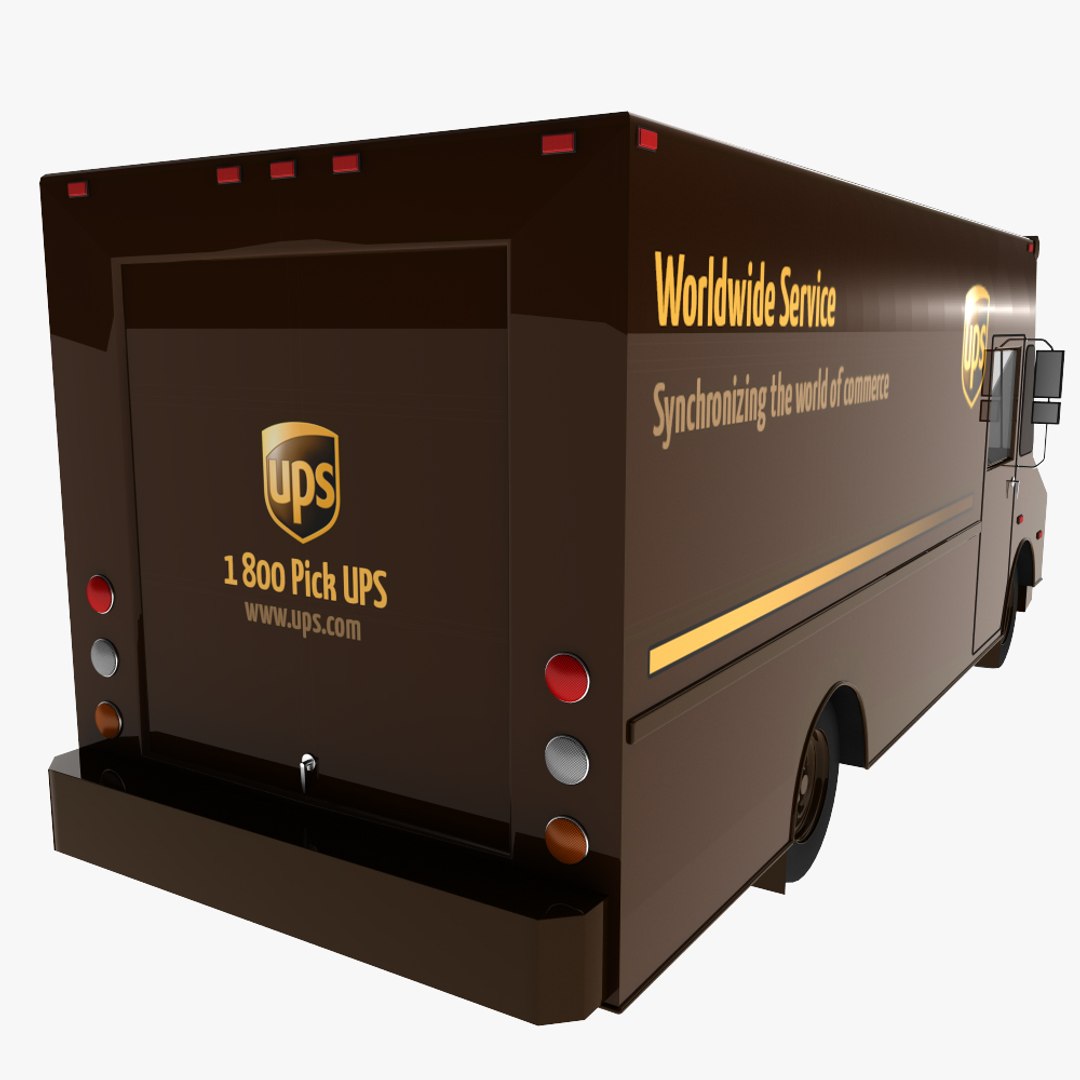 3d model ups delivery truck