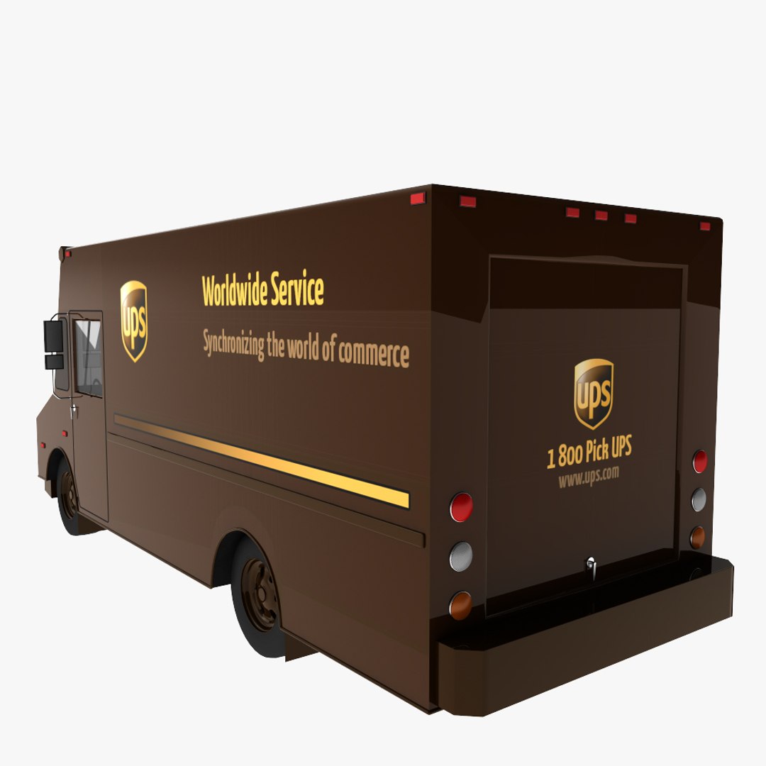 3d model ups delivery truck