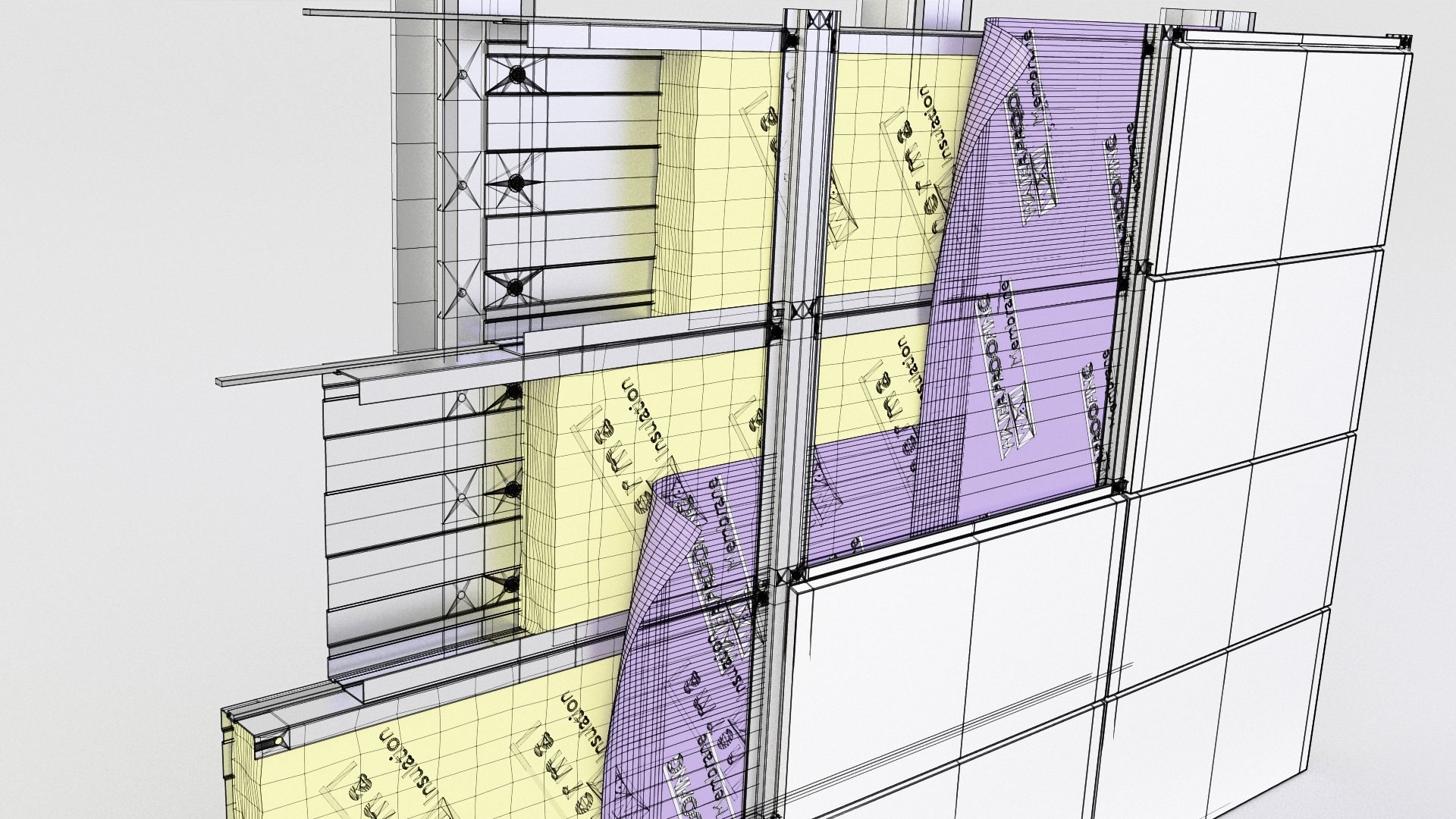 3D facade wall panels - TurboSquid 1529143