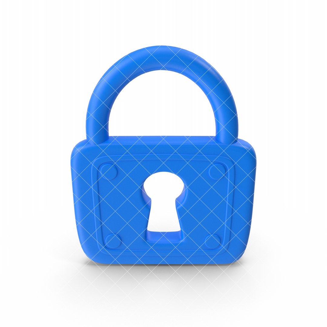 3D Symbol Padlock Blue - TurboSquid 2305797