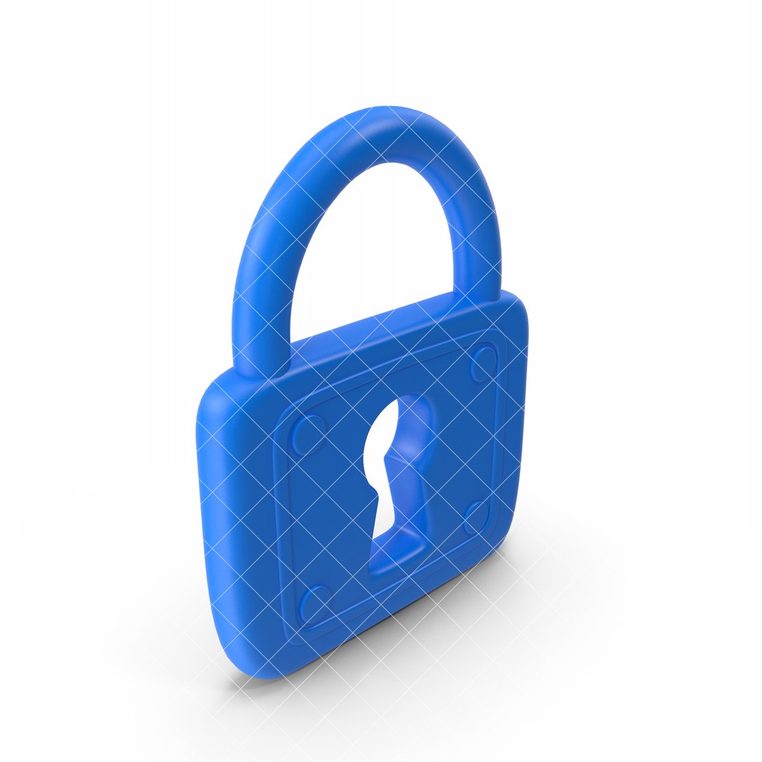 3D Symbol Padlock Blue - TurboSquid 2305797