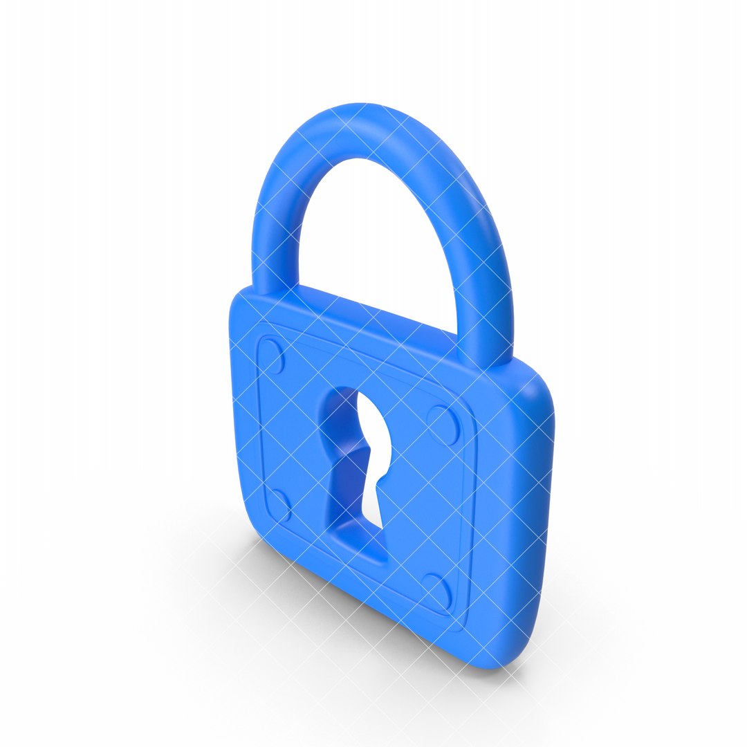 3D Symbol Padlock Blue - TurboSquid 2305797