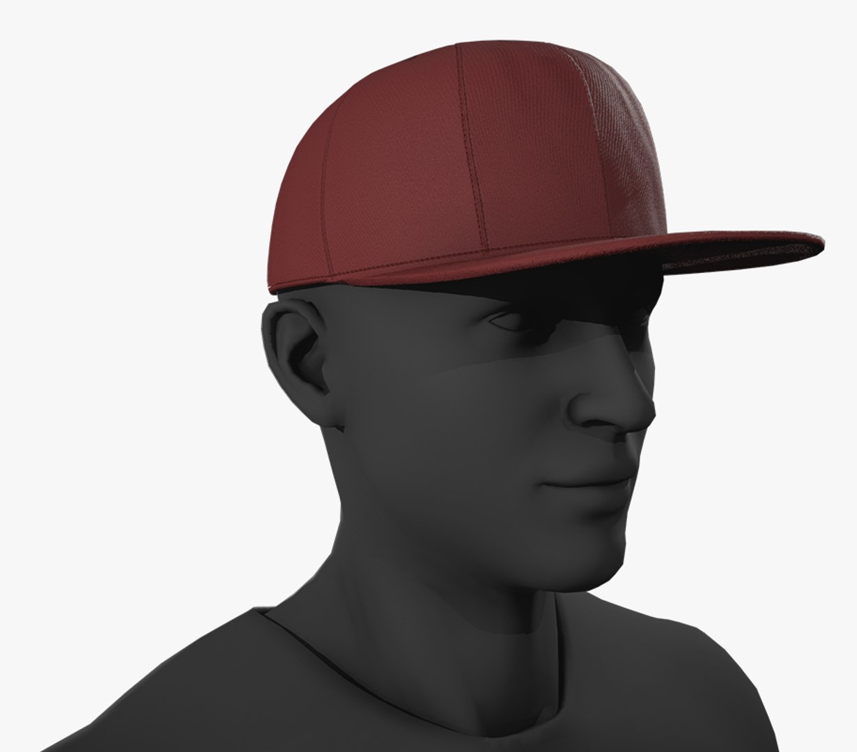 3D Red Snapback Cap model - TurboSquid 1839494