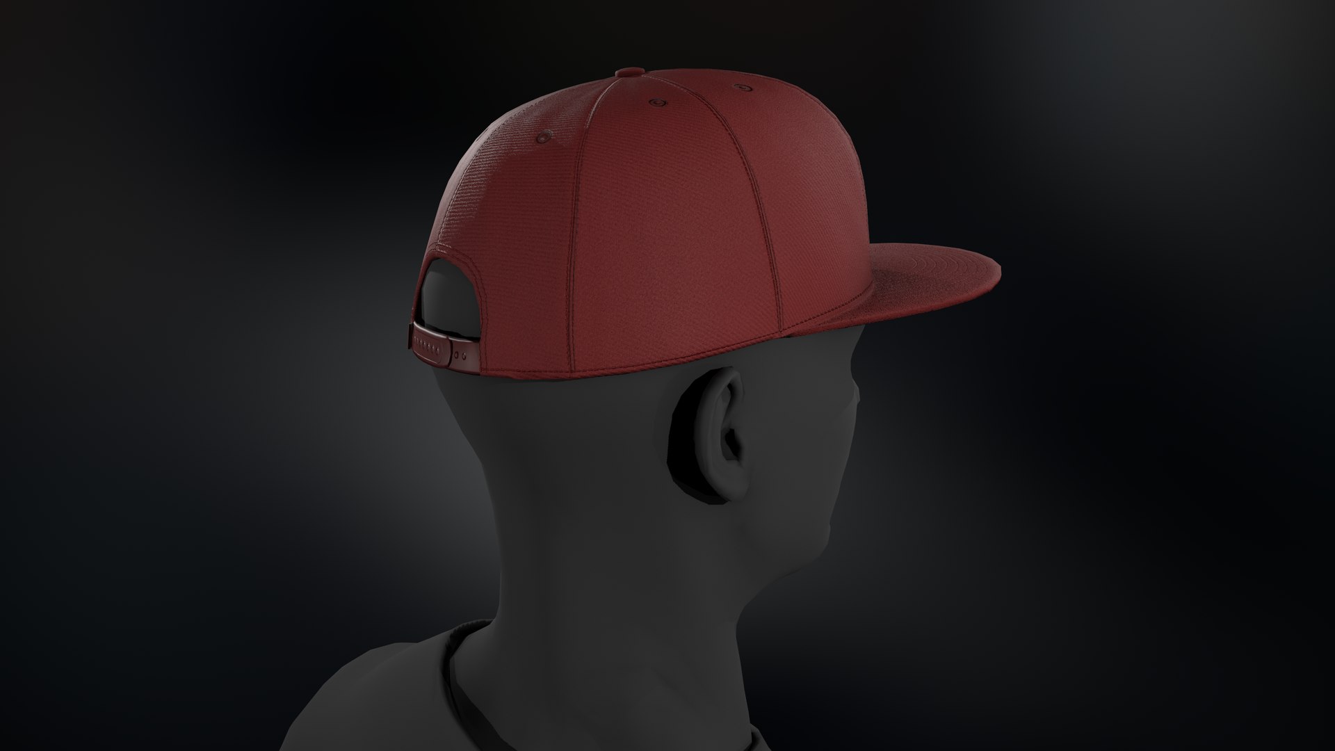3D Red Snapback Cap model - TurboSquid 1839494