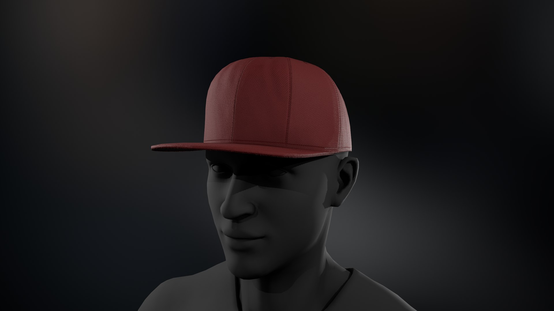 3D Red Snapback Cap model - TurboSquid 1839494