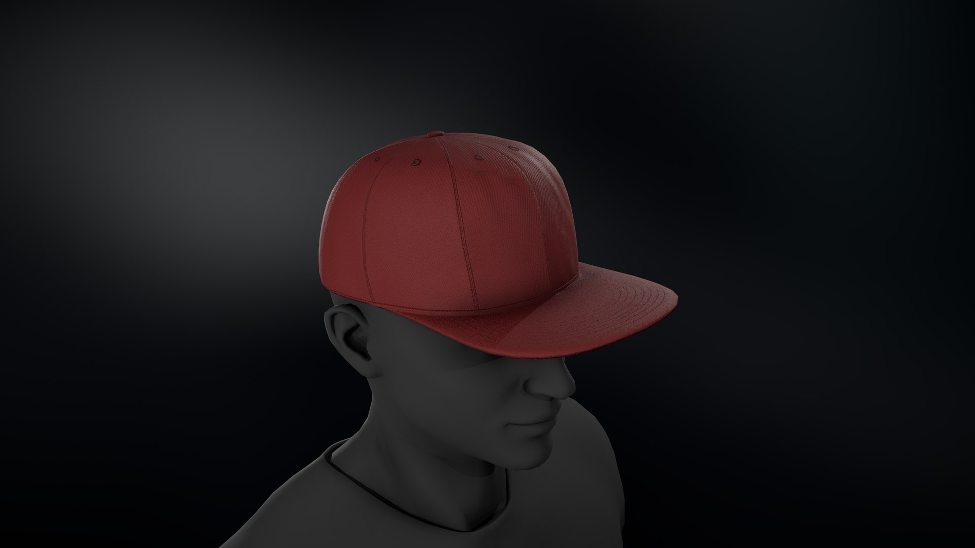 3D Red Snapback Cap model - TurboSquid 1839494