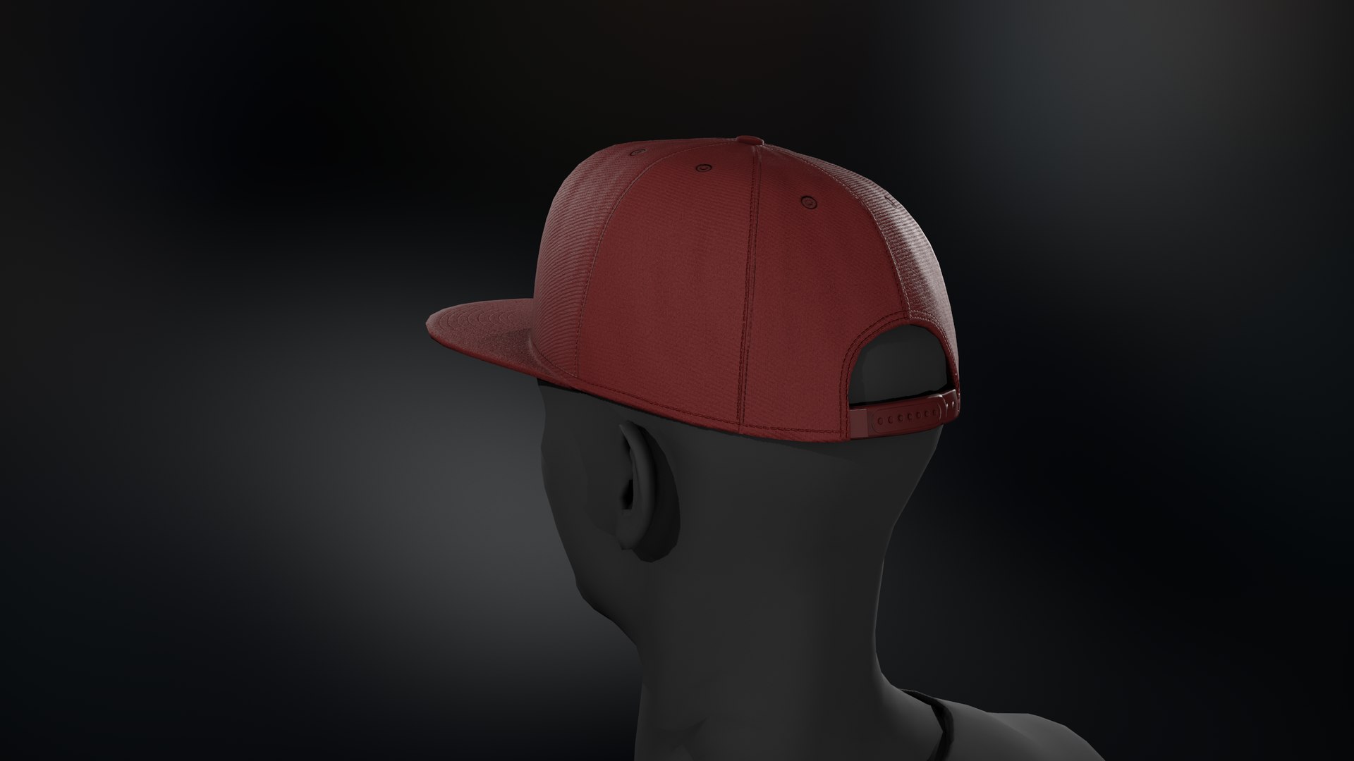 3D Red Snapback Cap model - TurboSquid 1839494