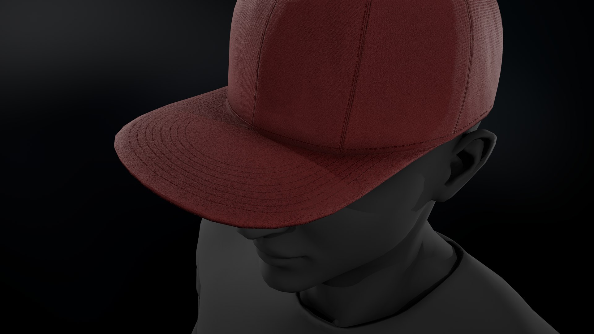 3D Red Snapback Cap model - TurboSquid 1839494