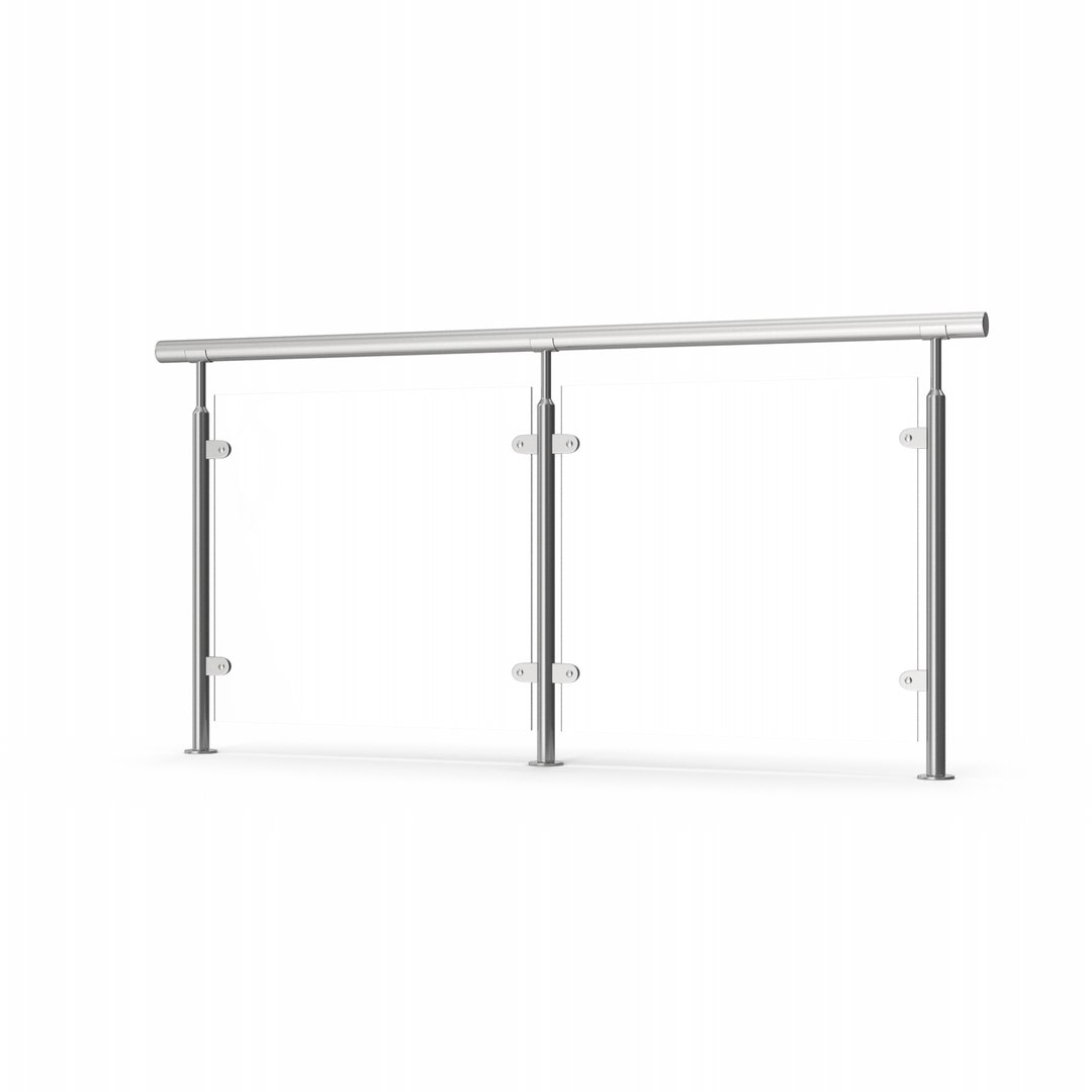 3D Silver Glass Railing - TurboSquid 2154968