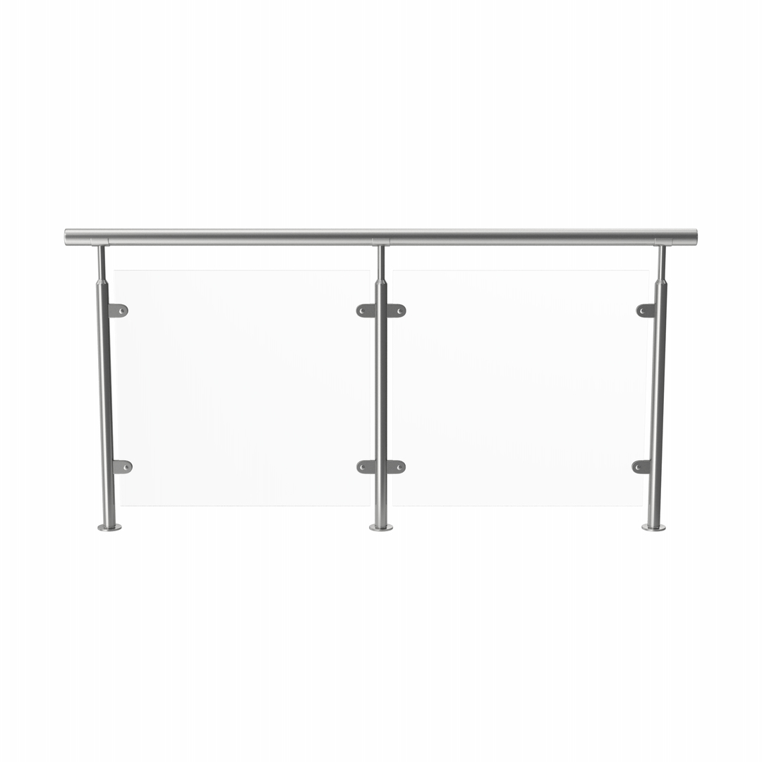 3D Silver Glass Railing - TurboSquid 2154968