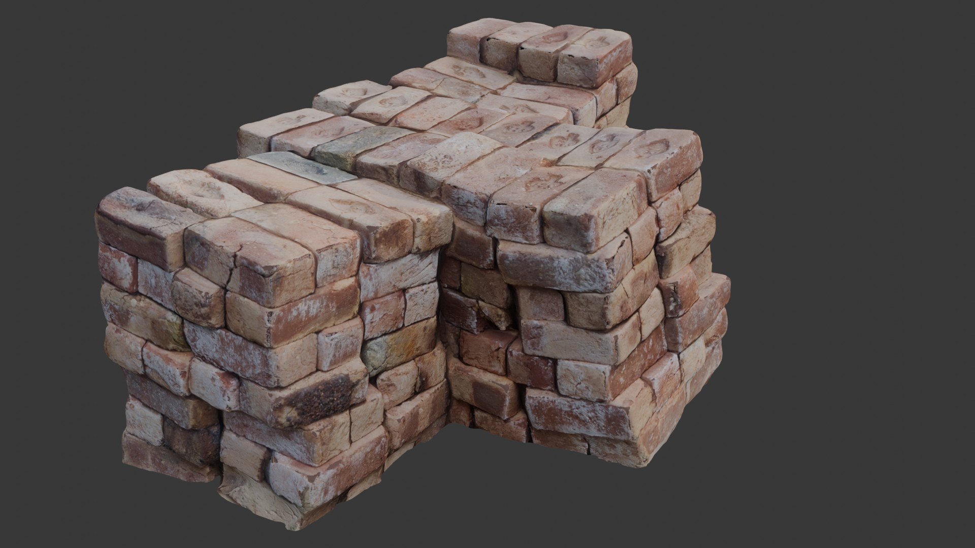 3D 3D Scanned Aged Brick Stack - TurboSquid 2396155