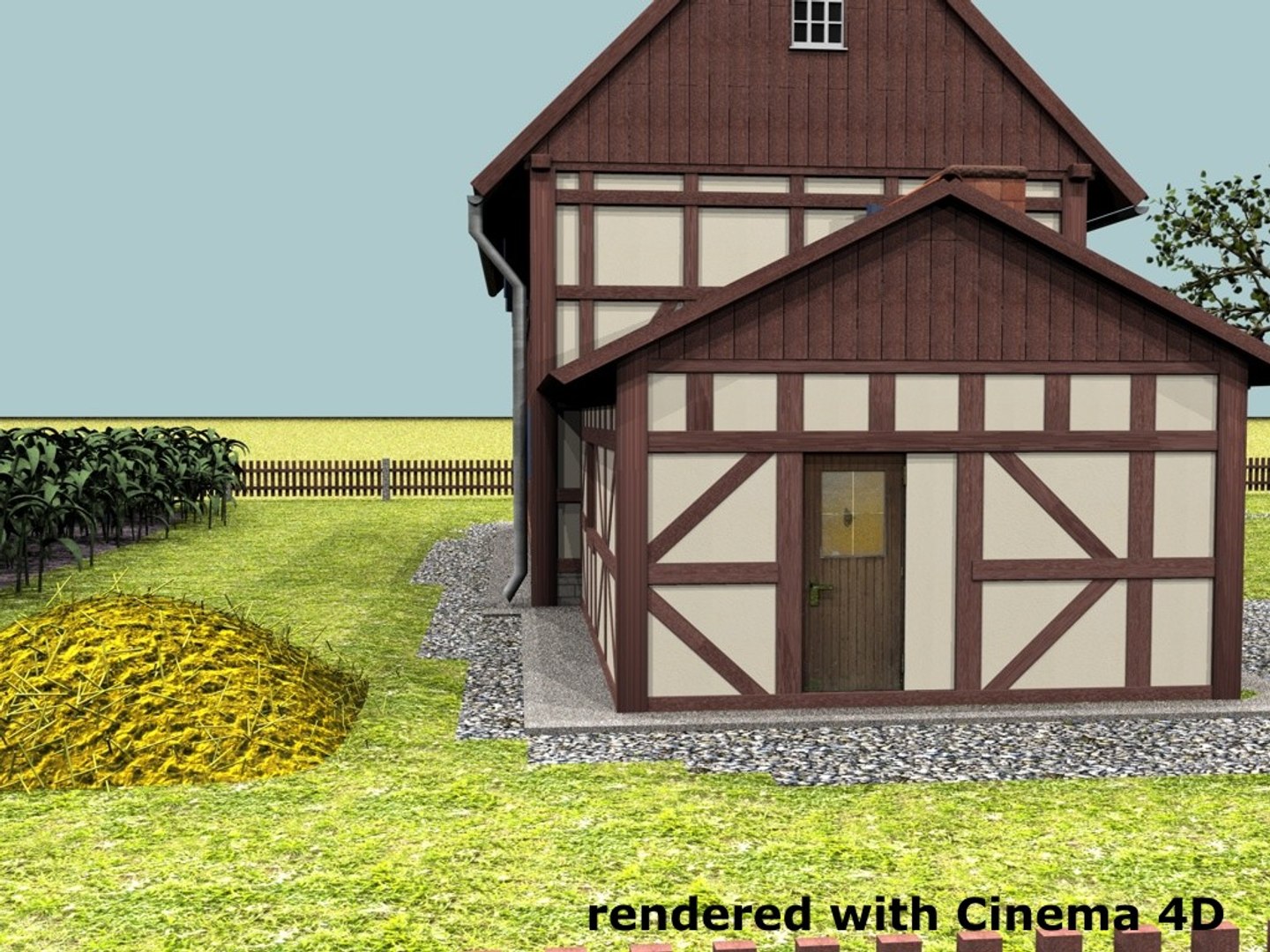 3d old german half-timbered house model