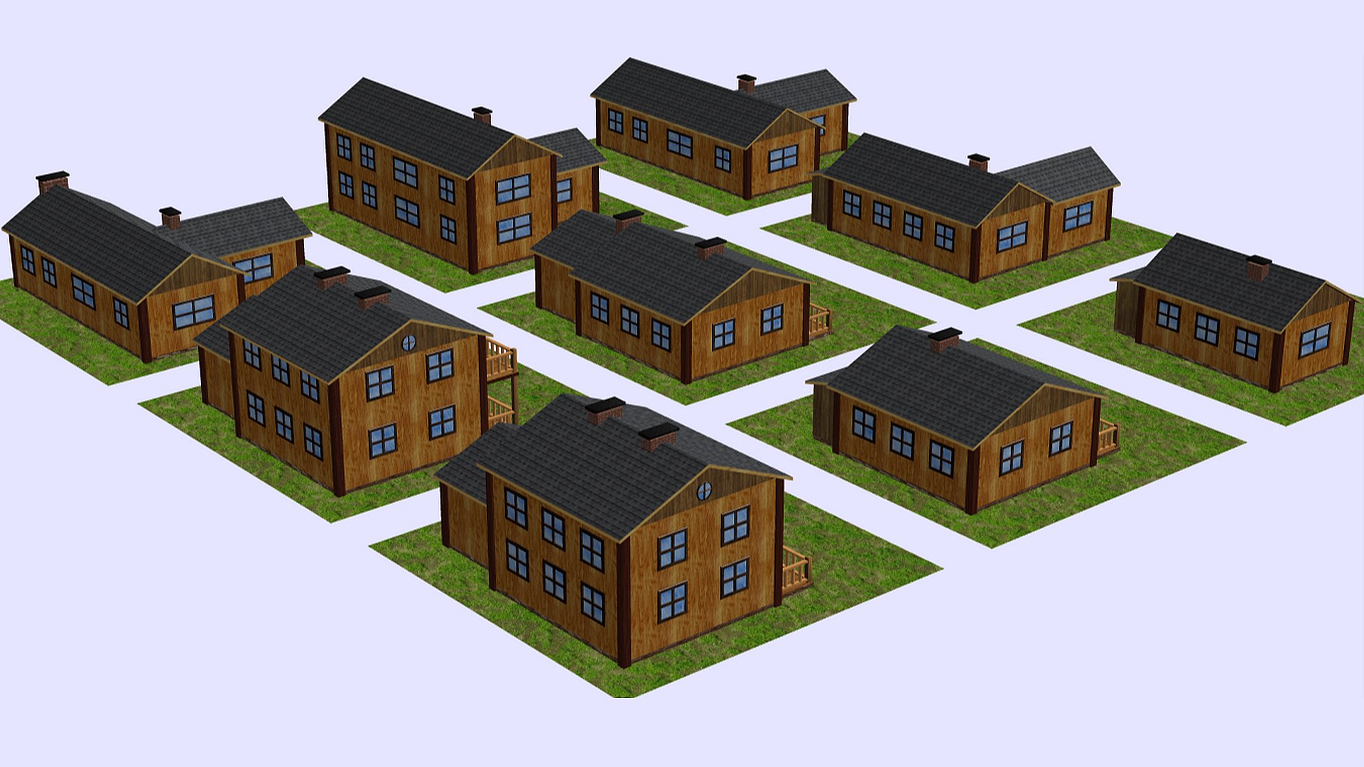 3D Collection Of 6 X 9 Houses In Different Styles Model - TurboSquid ...