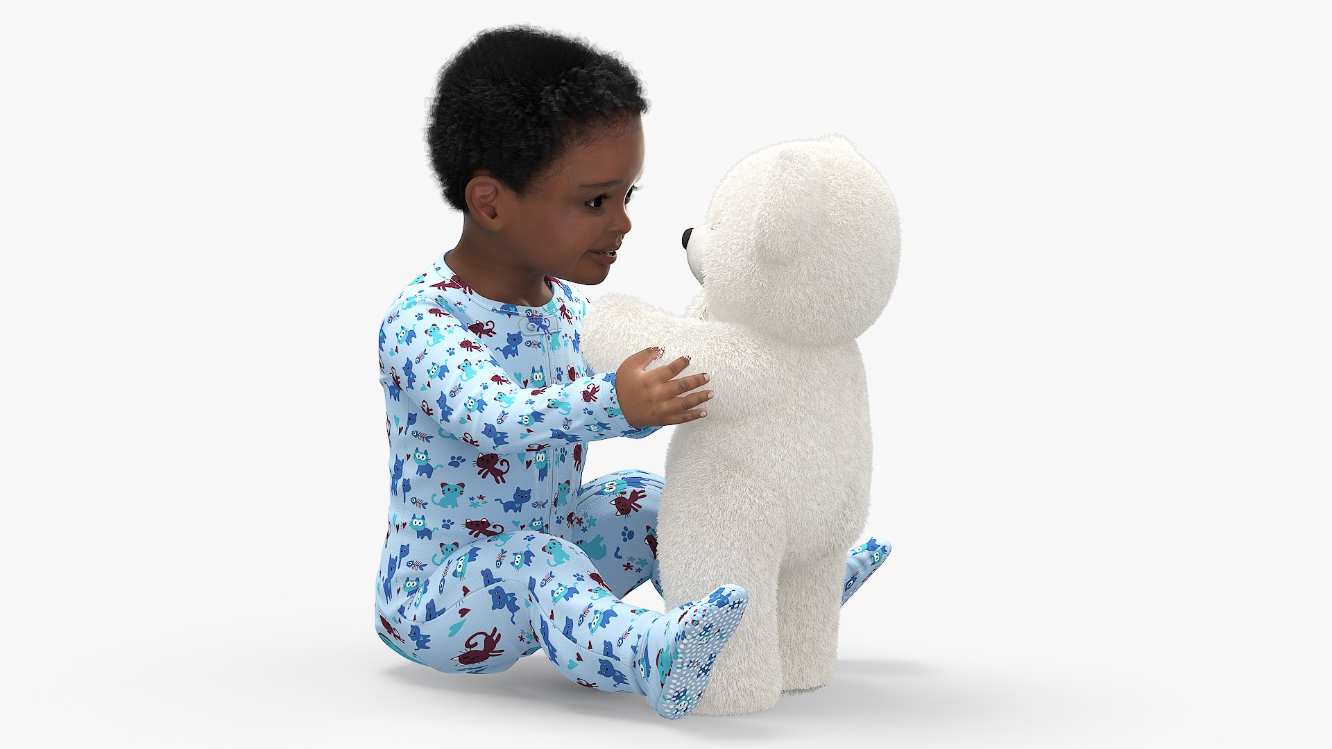 African Baby Boy With Teddy Bear Fur 3D Model - TurboSquid 2359971