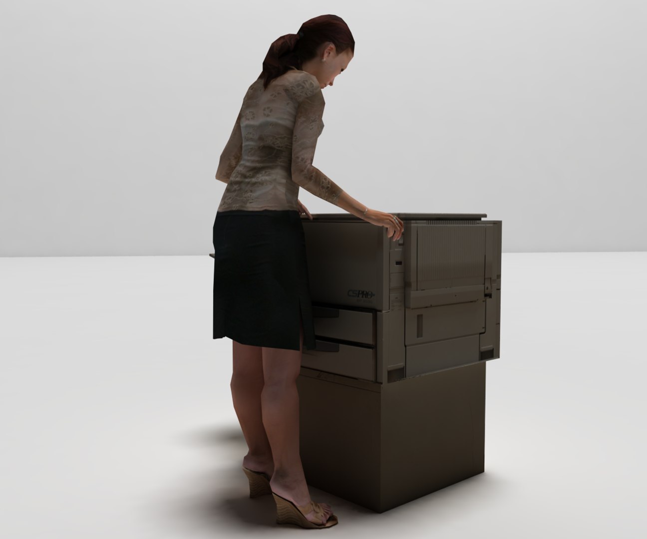 Printer Girl 3d Model