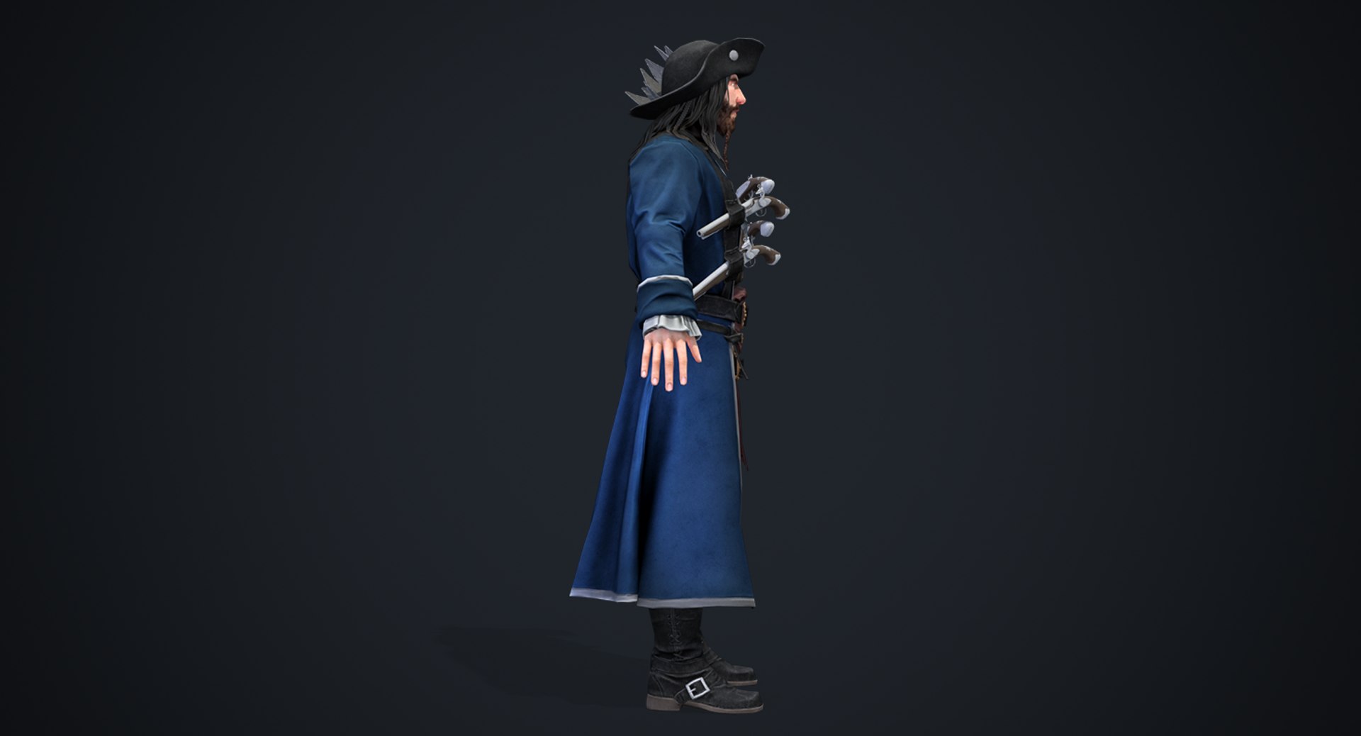 Real-time Rigged Blue Captain 3D Model - TurboSquid 1244569