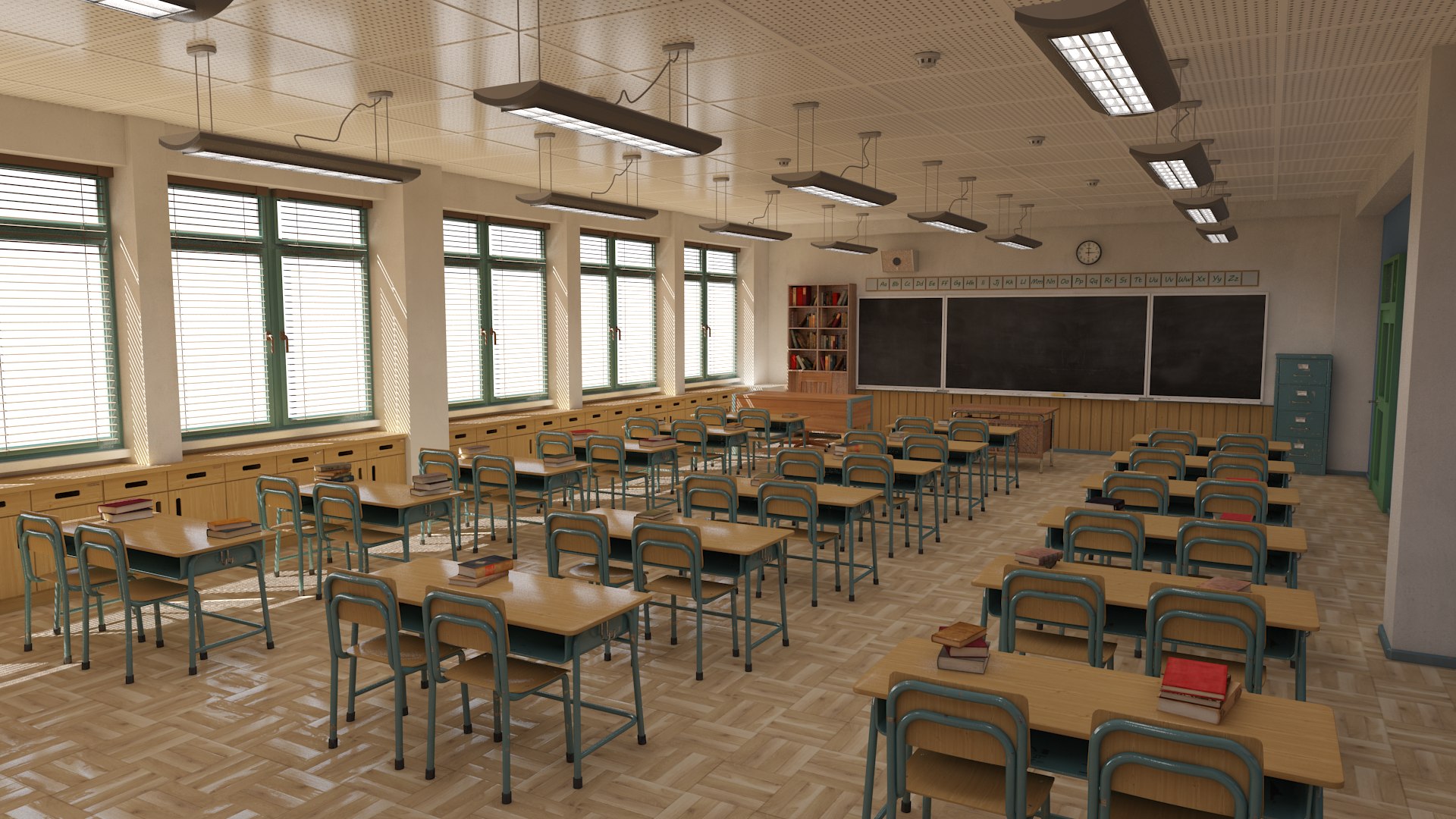 3D Classroom Library - TurboSquid 1454904