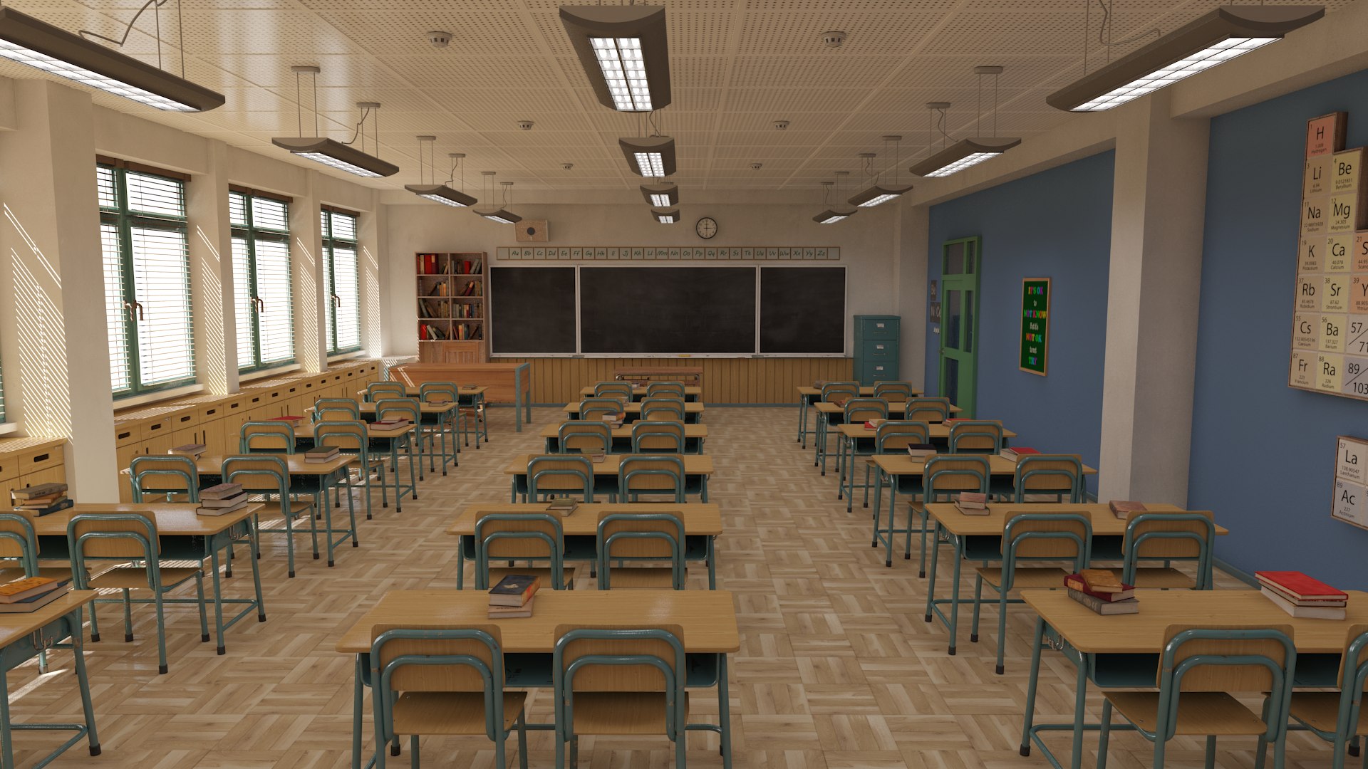 3D Classroom Library - TurboSquid 1454904