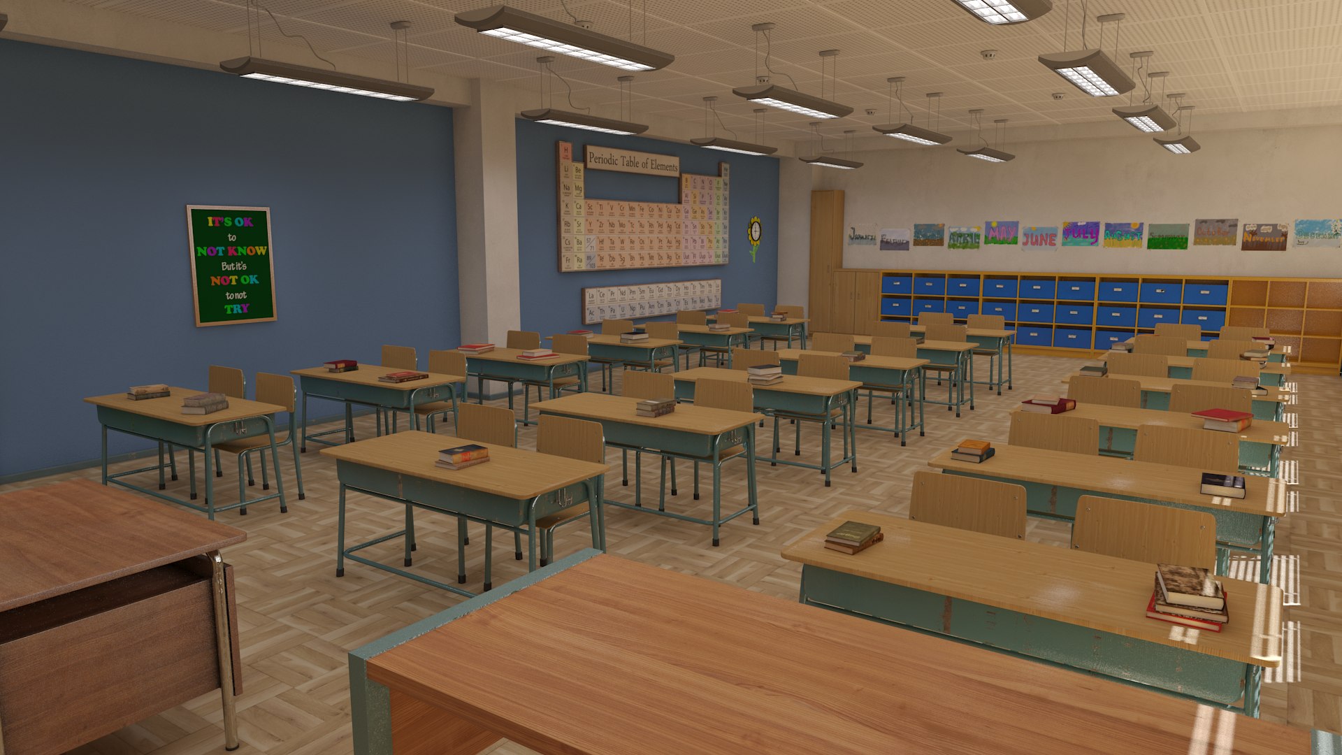3D Classroom Library - TurboSquid 1454904