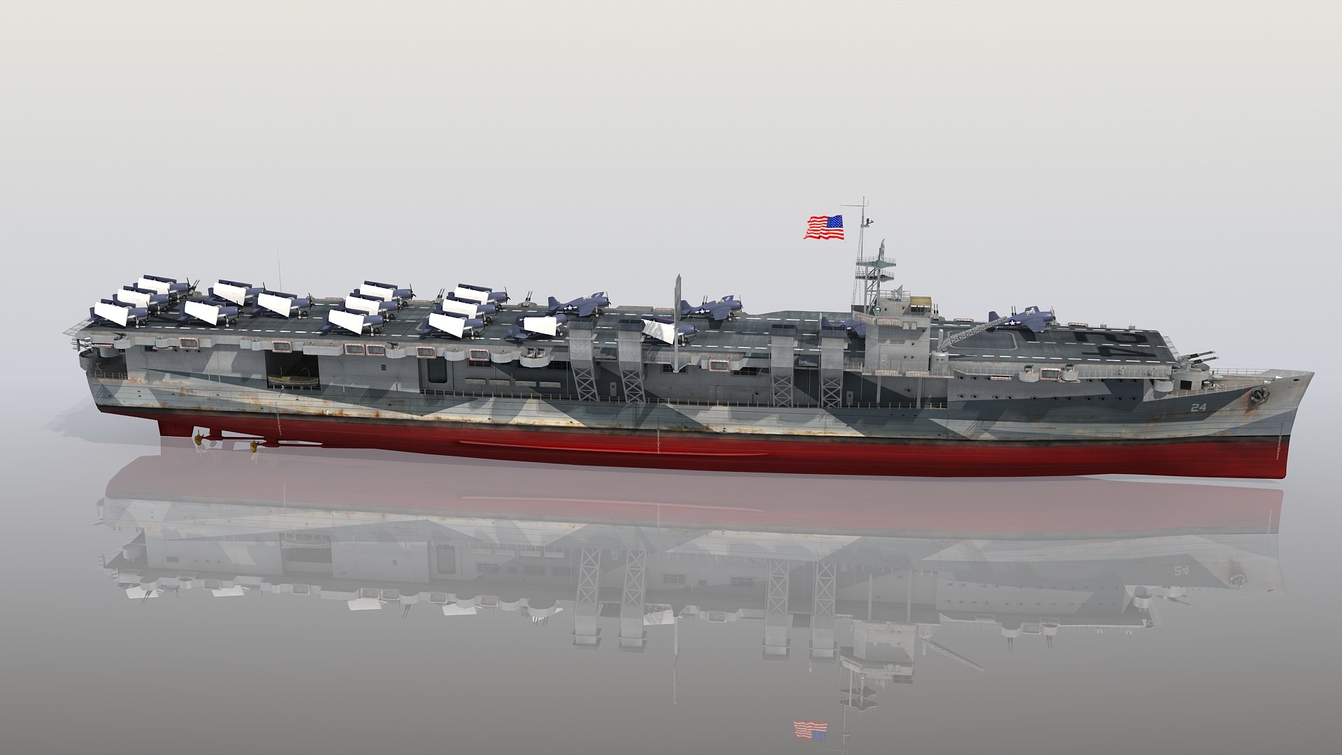 3D USS Belleau Wood CVL-24 Independence-class aircraft carrier ...