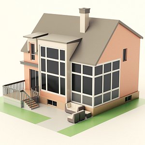 Cartoon Modern House 04 3D model - TurboSquid 1893227