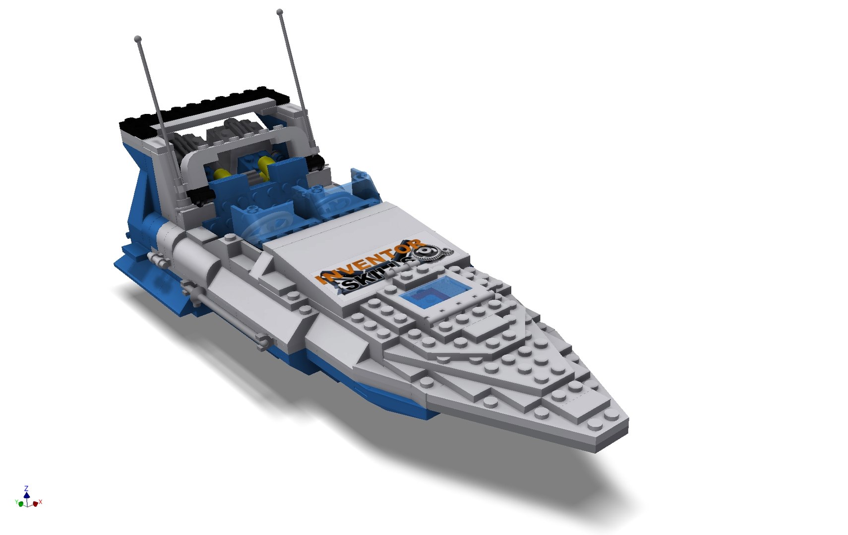 3d fast lego sea jet model