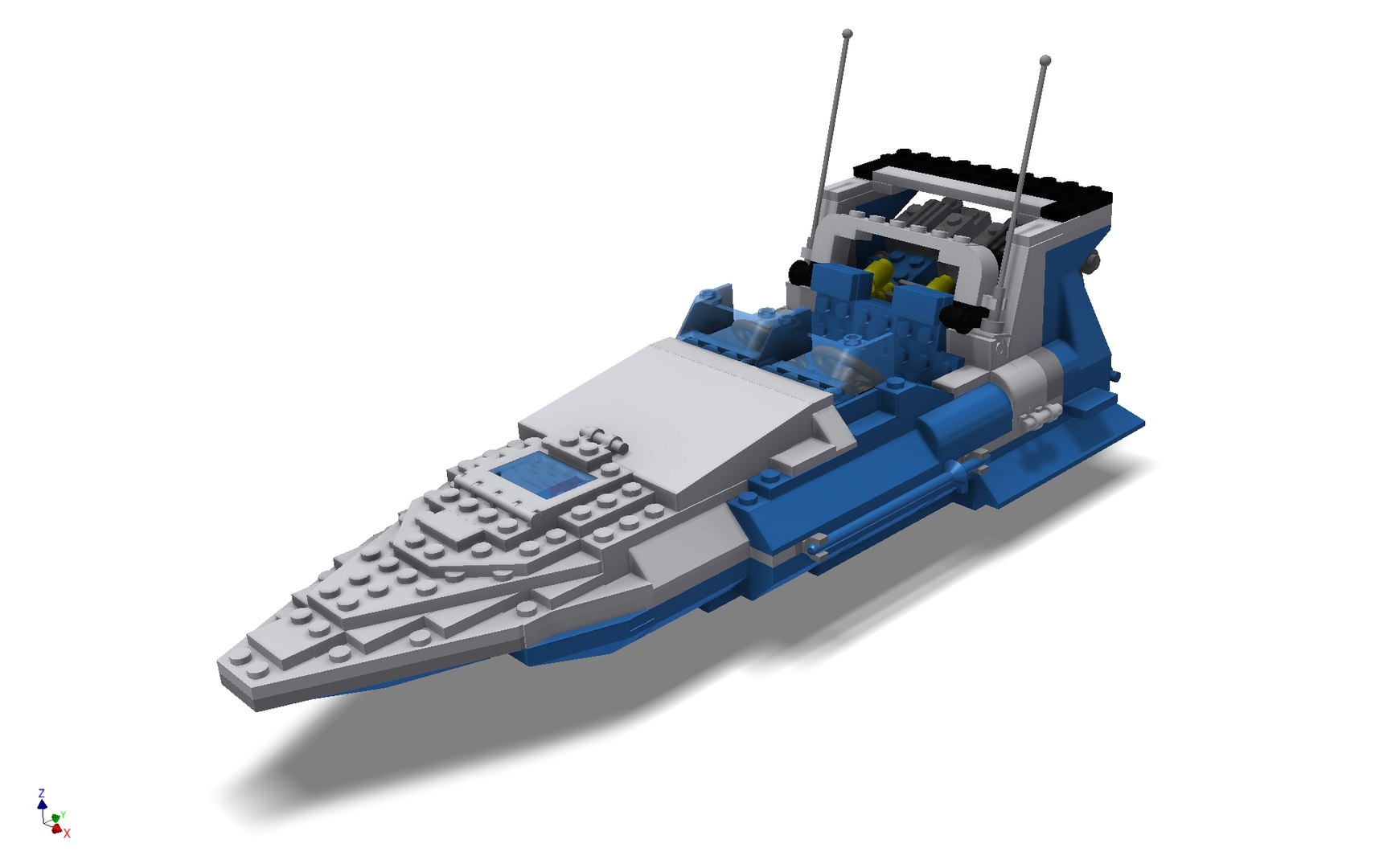 3d fast lego sea jet model