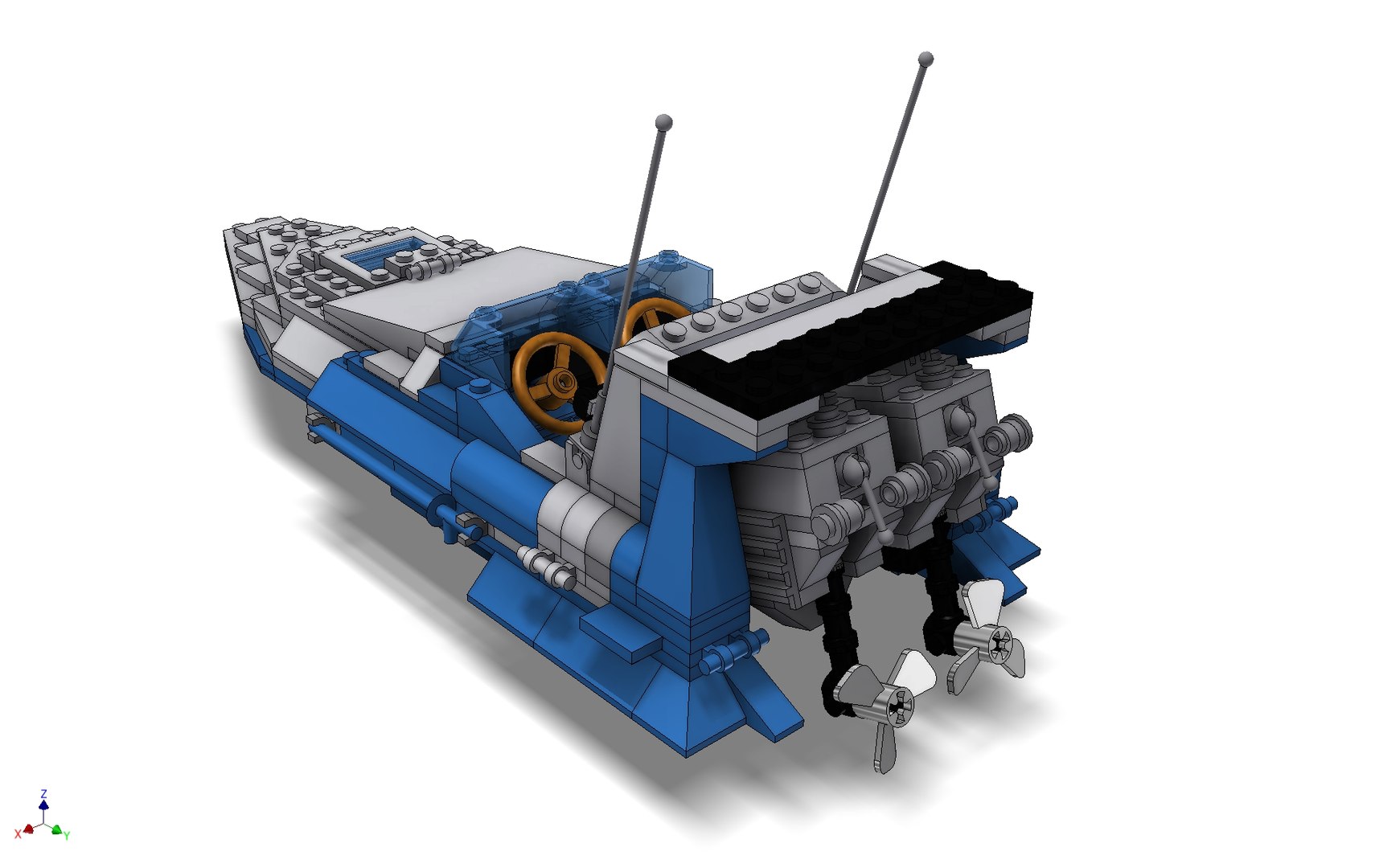3d fast lego sea jet model