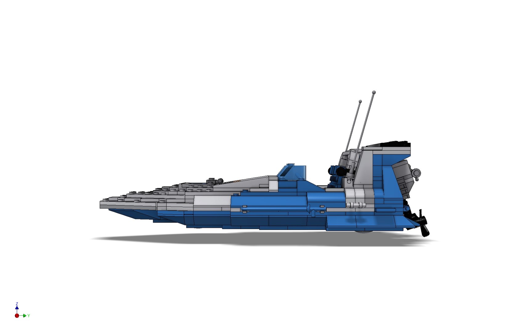 3d fast lego sea jet model