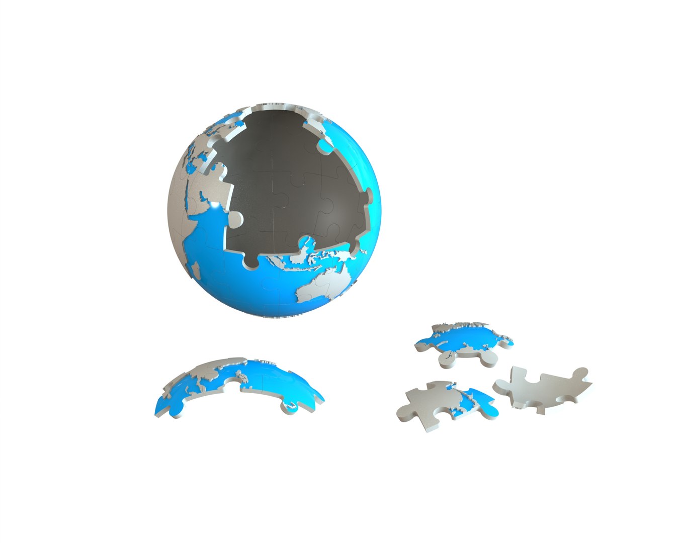 3D Earth Sphere Puzzle Model - TurboSquid 1474453