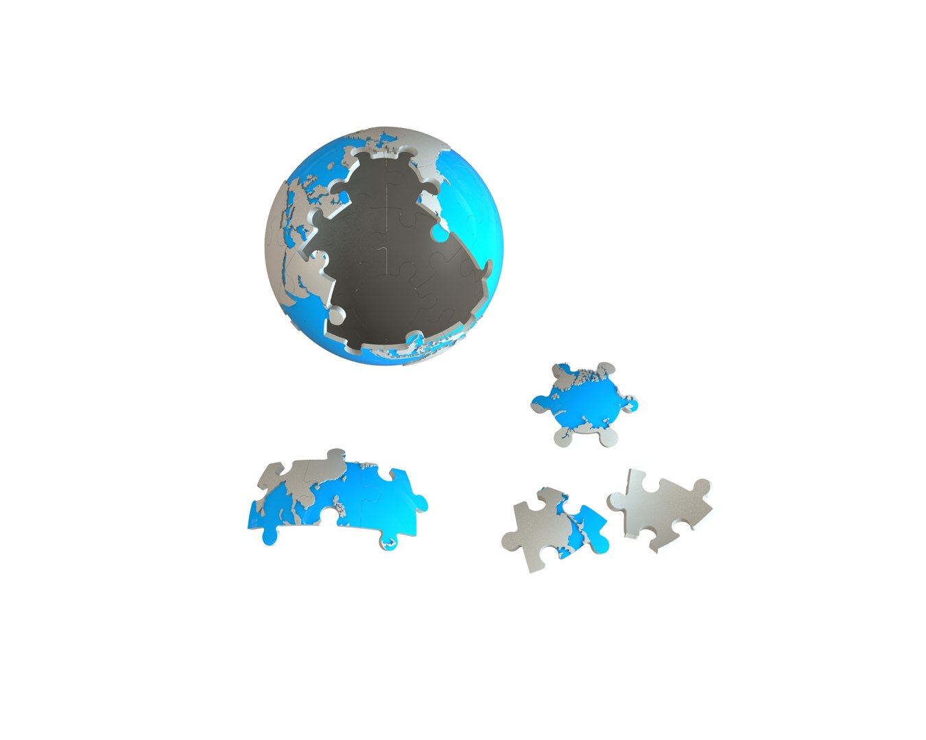 3D Earth Sphere Puzzle Model - TurboSquid 1474453