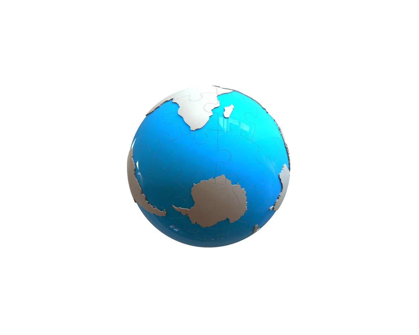 3D Earth Sphere Puzzle Model - TurboSquid 1474453