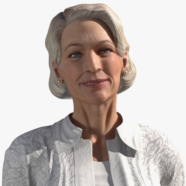 3D old lady wearing casual model - TurboSquid 1607555