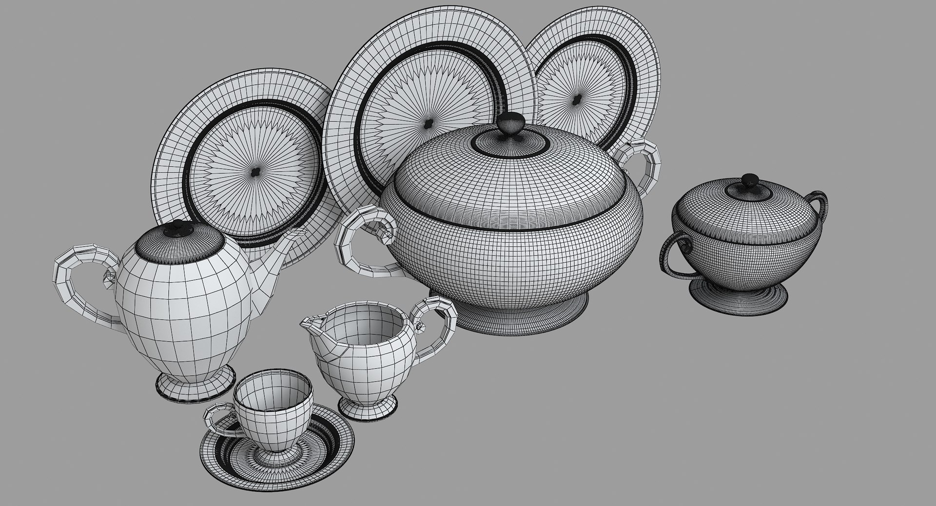 dinnerware set 3d model