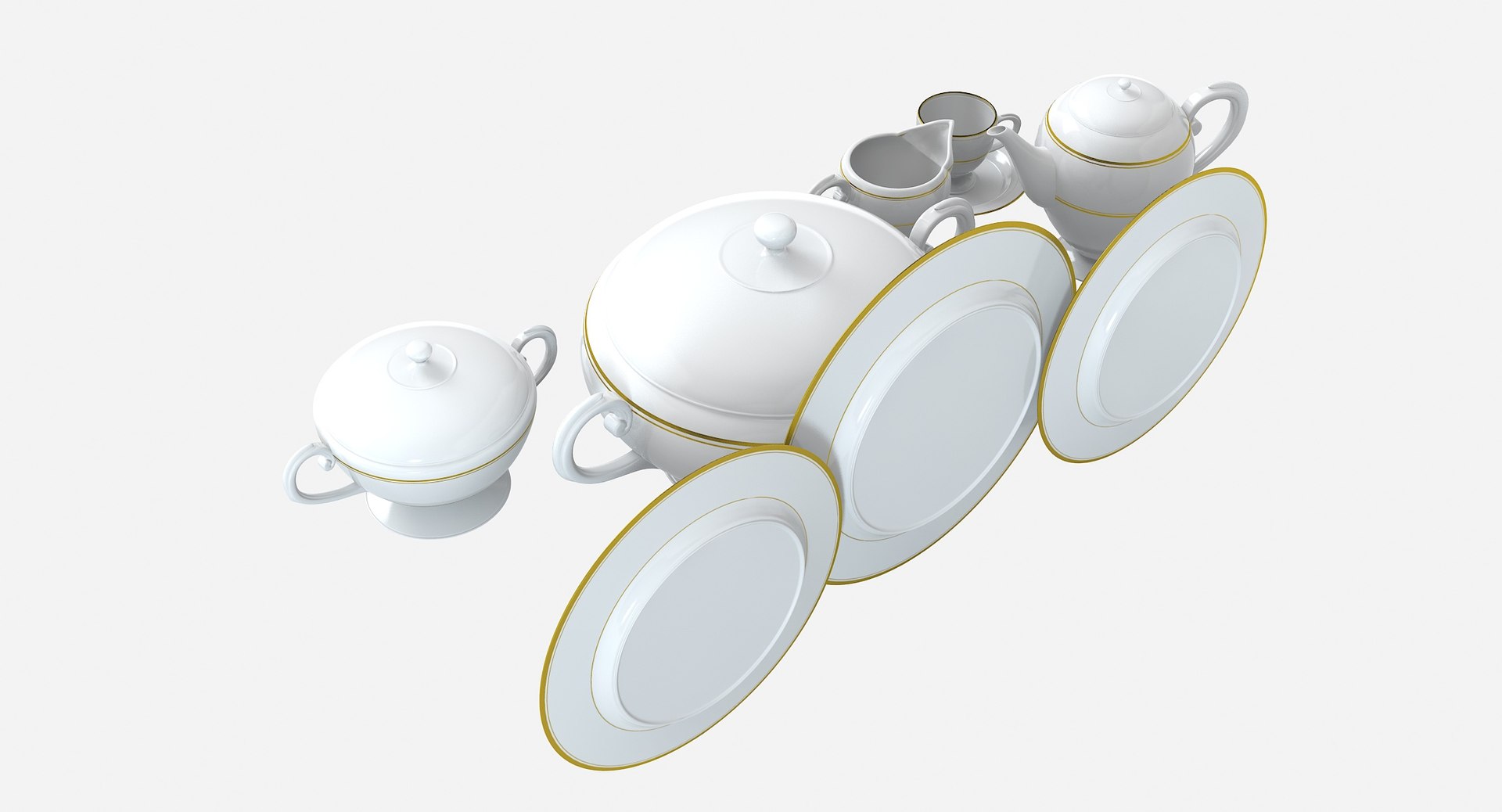 dinnerware set 3d model