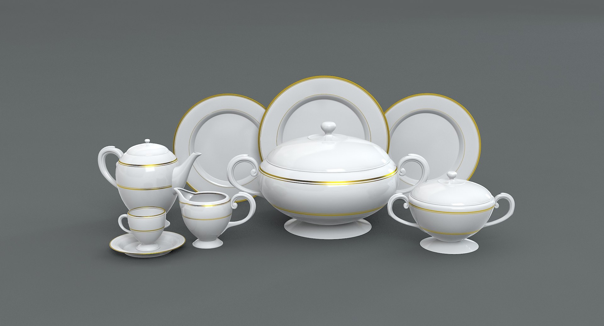 dinnerware set 3d model
