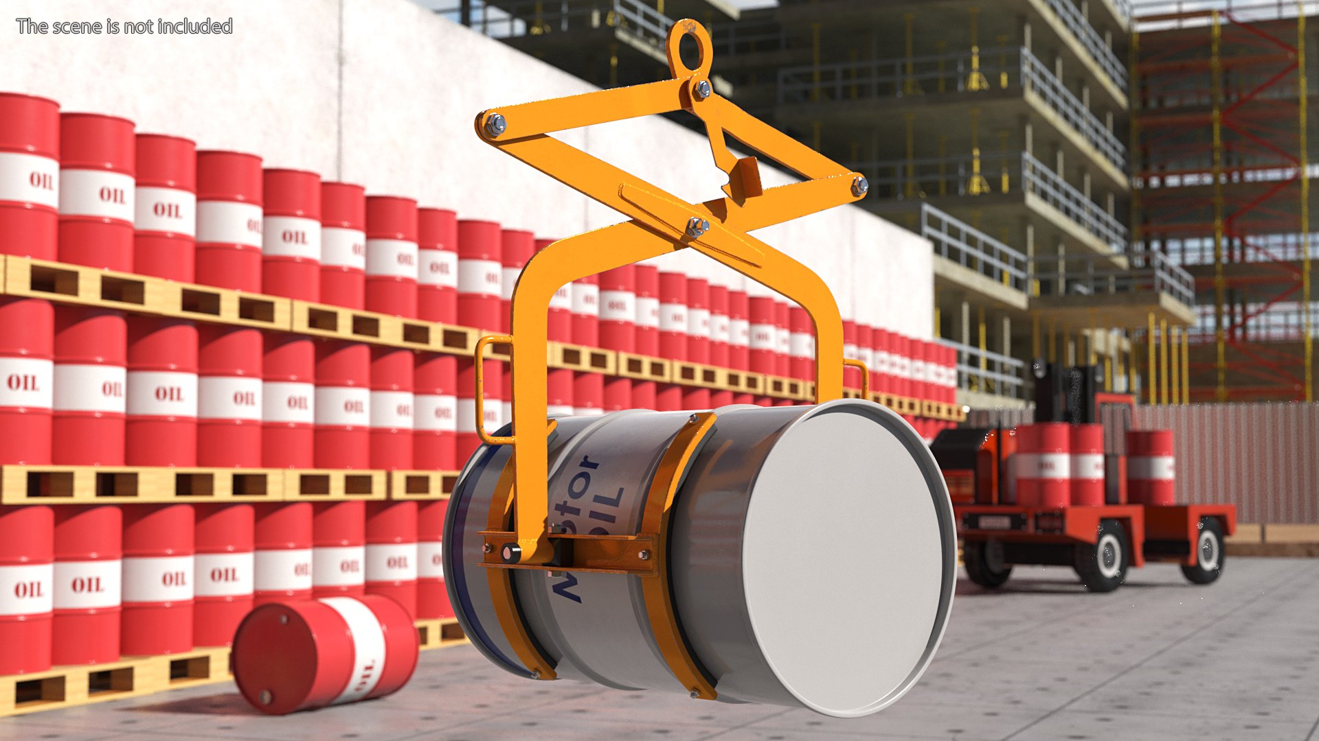 3D Model Crane Mounted Drum Lifter And Rotator With Barrel - TurboSquid ...