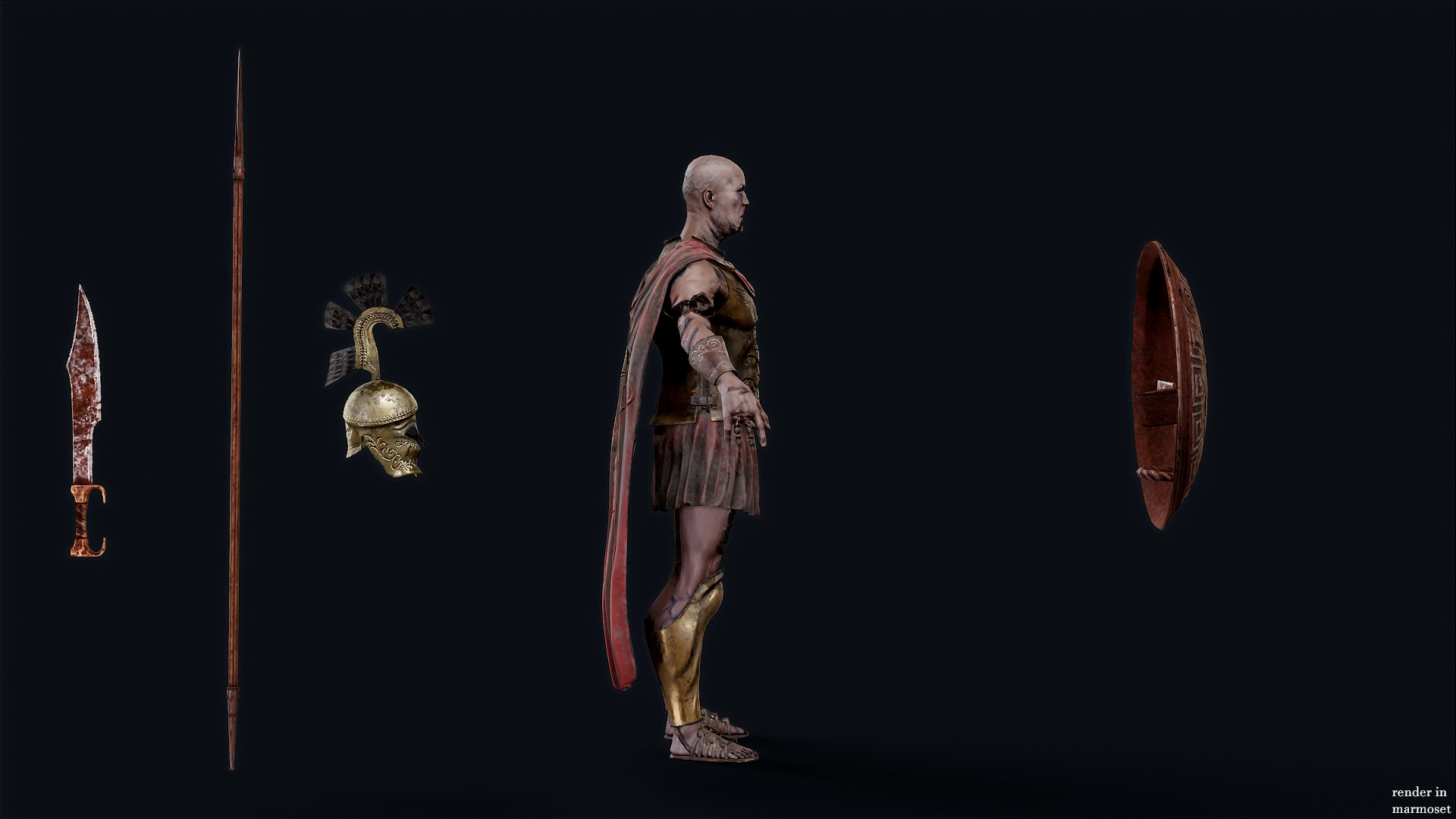 SPARTAN UNDEAD ROYAL HOPLITE 3D Model - TurboSquid 2410087