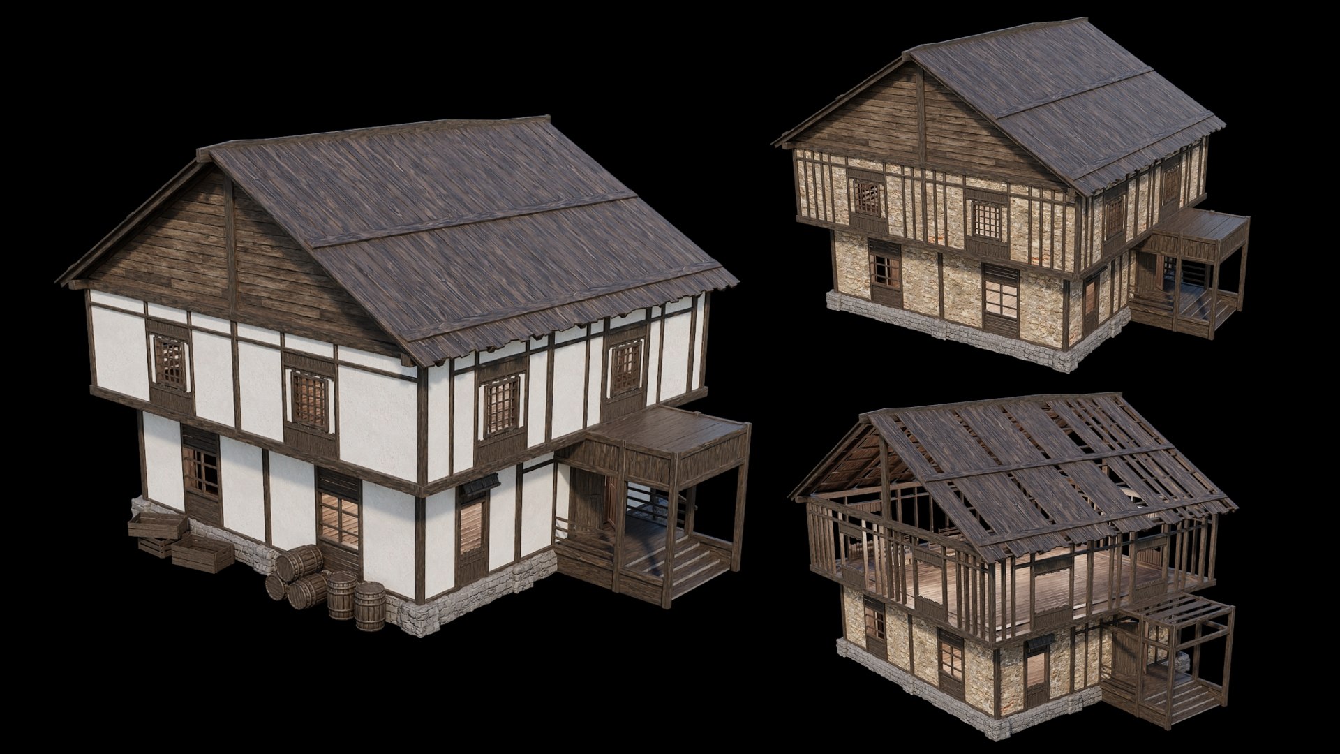 3D Medieval Village Pack 03 - 3 Assets - 4K Textures Game Ready ...