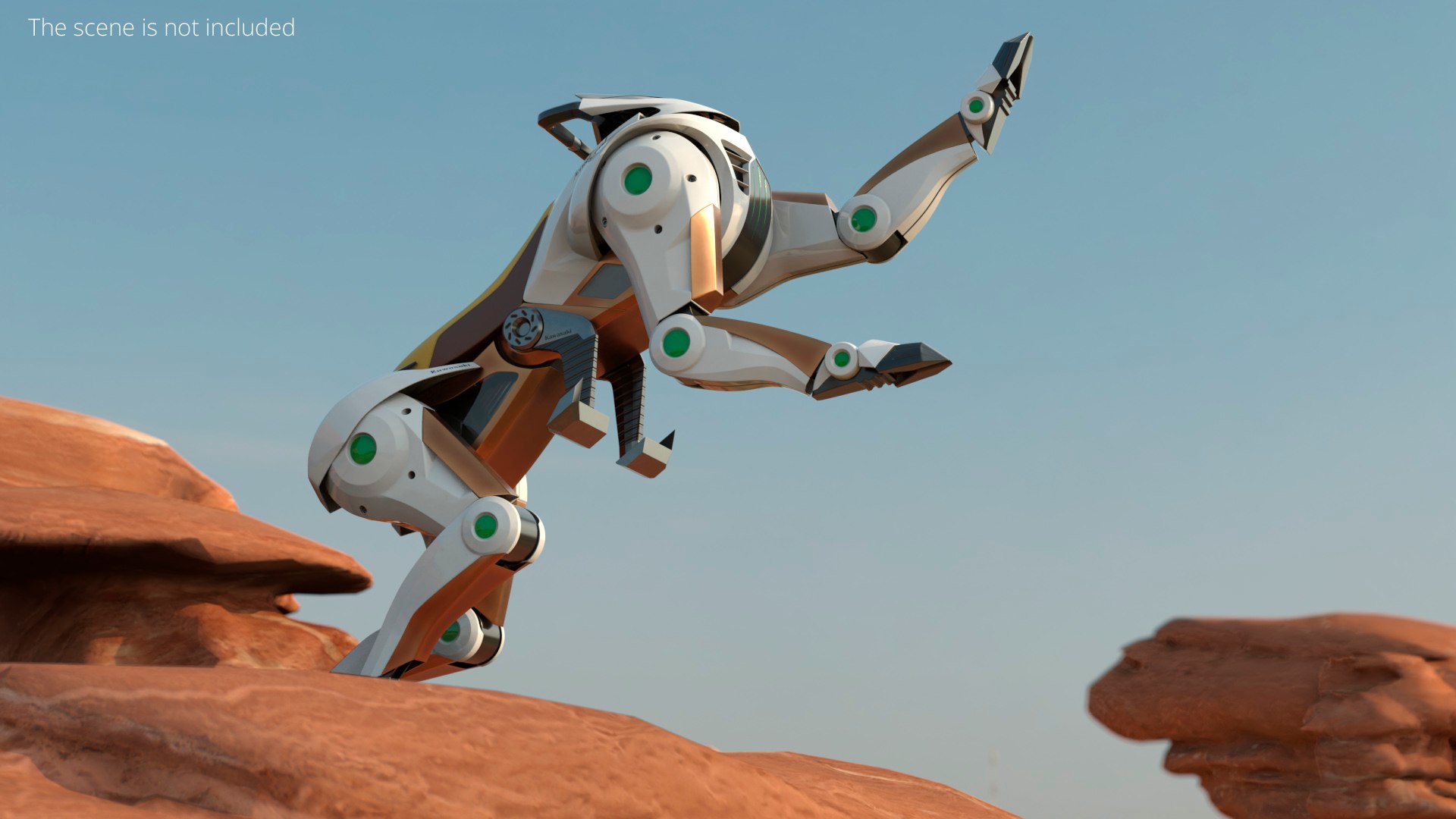 Kawasaki Corleo Rideable Mech Beast White Copper Rigged For Maya Model ...