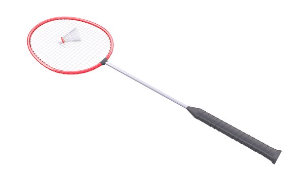 Badminton Racket and Shuttlecock - Red 3D model - TurboSquid 1907220