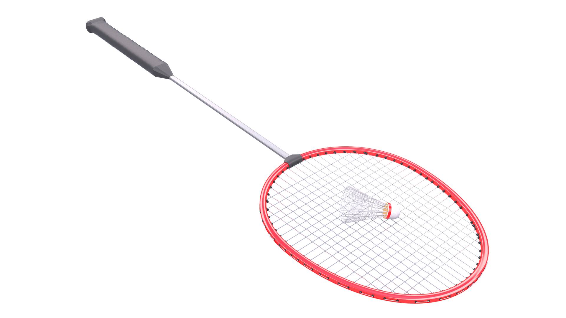 Badminton Racket and Shuttlecock - Red 3D model - TurboSquid 1907220