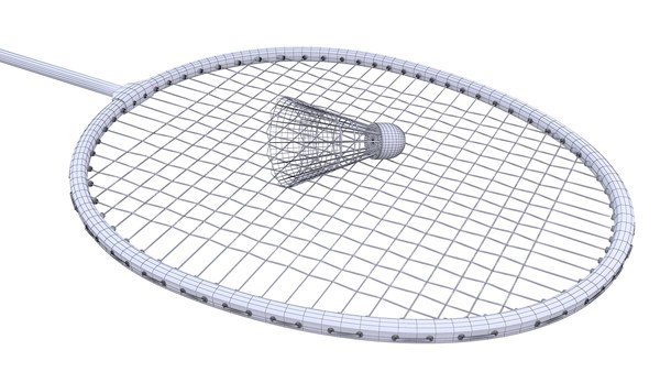 Badminton Racket and Shuttlecock - Red 3D model - TurboSquid 1907220