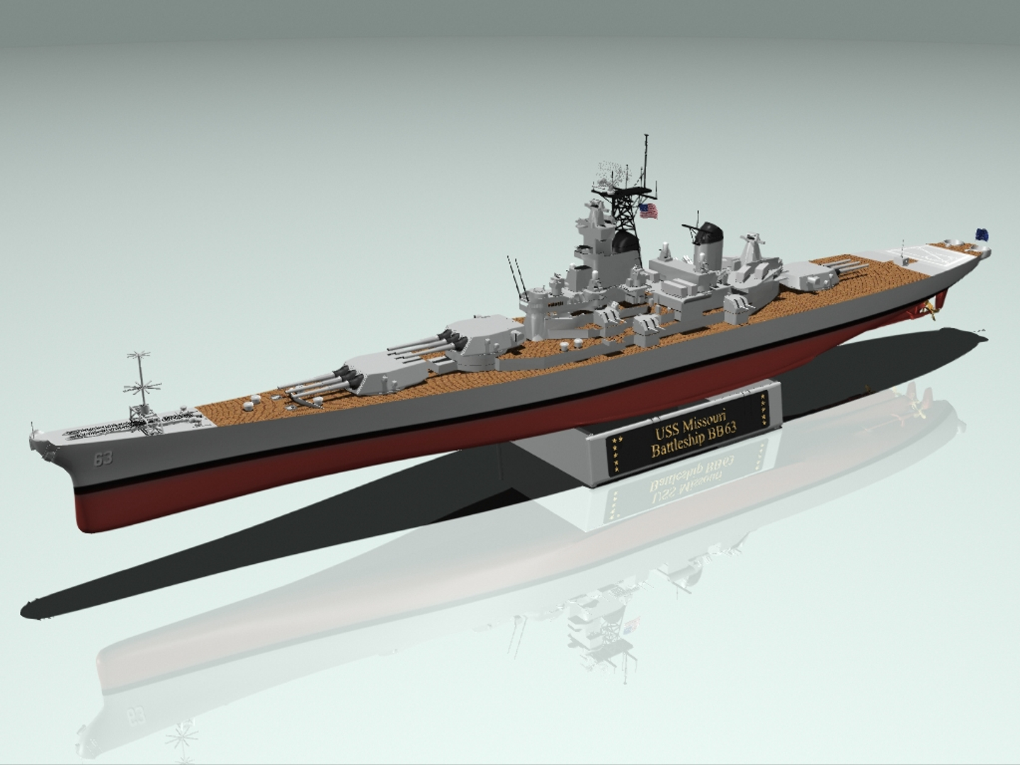 3d model uss missouri