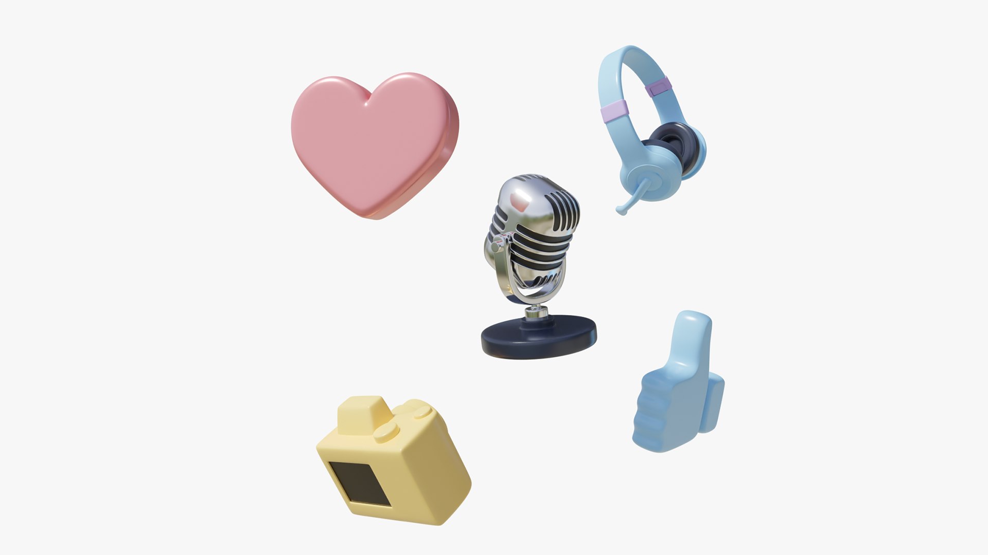 Content Creator Icons 3D Model - TurboSquid 1929751