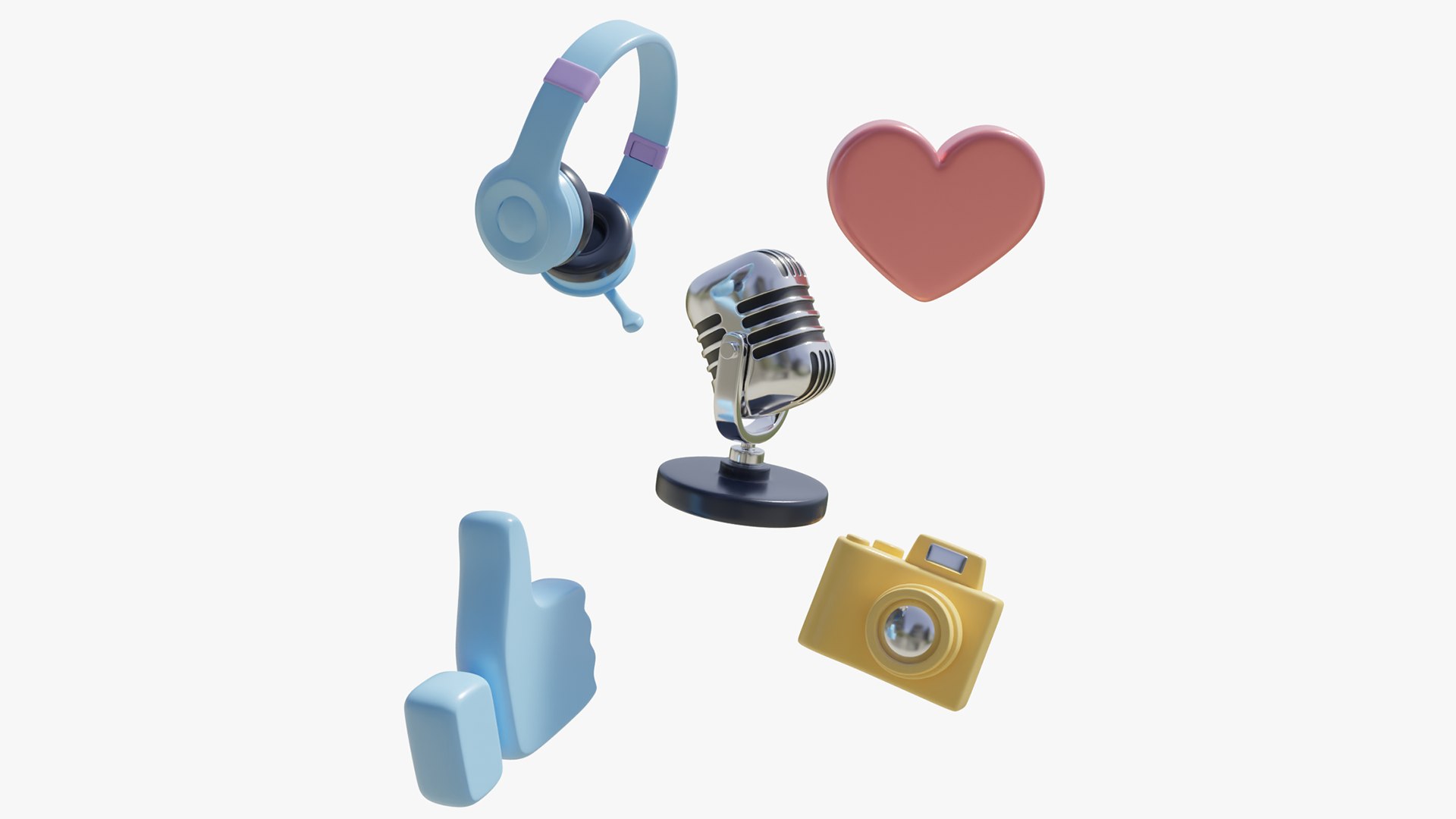 Content Creator Icons 3D Model - TurboSquid 1929751